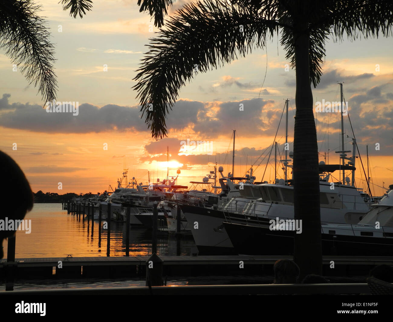 Sunset at a Tropical Marina The sun sets at a tropical marina Stock ...