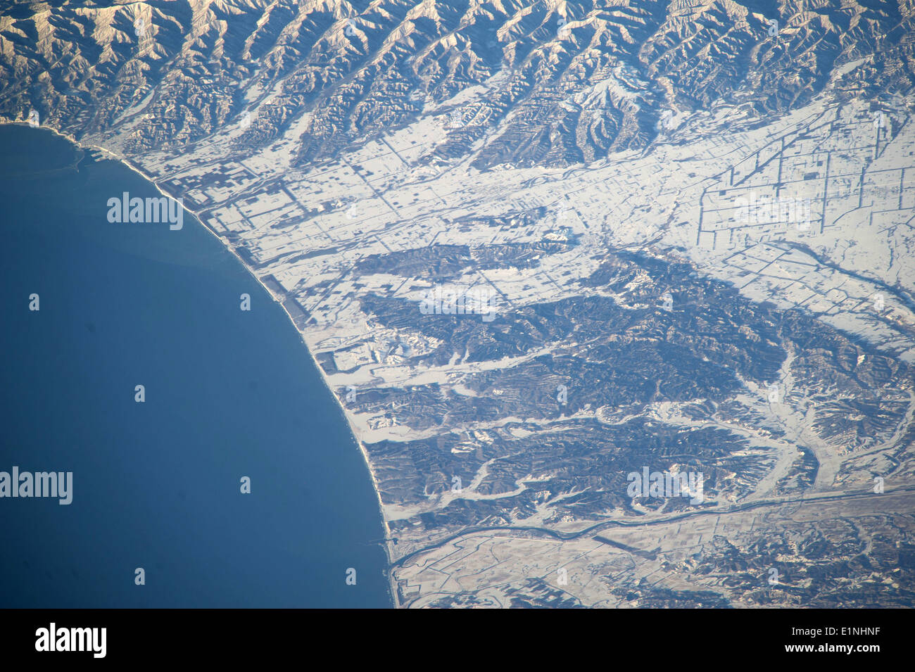 Tokachi River reaches the arc of the Pacific Ocean on Hokkaido’s east ...