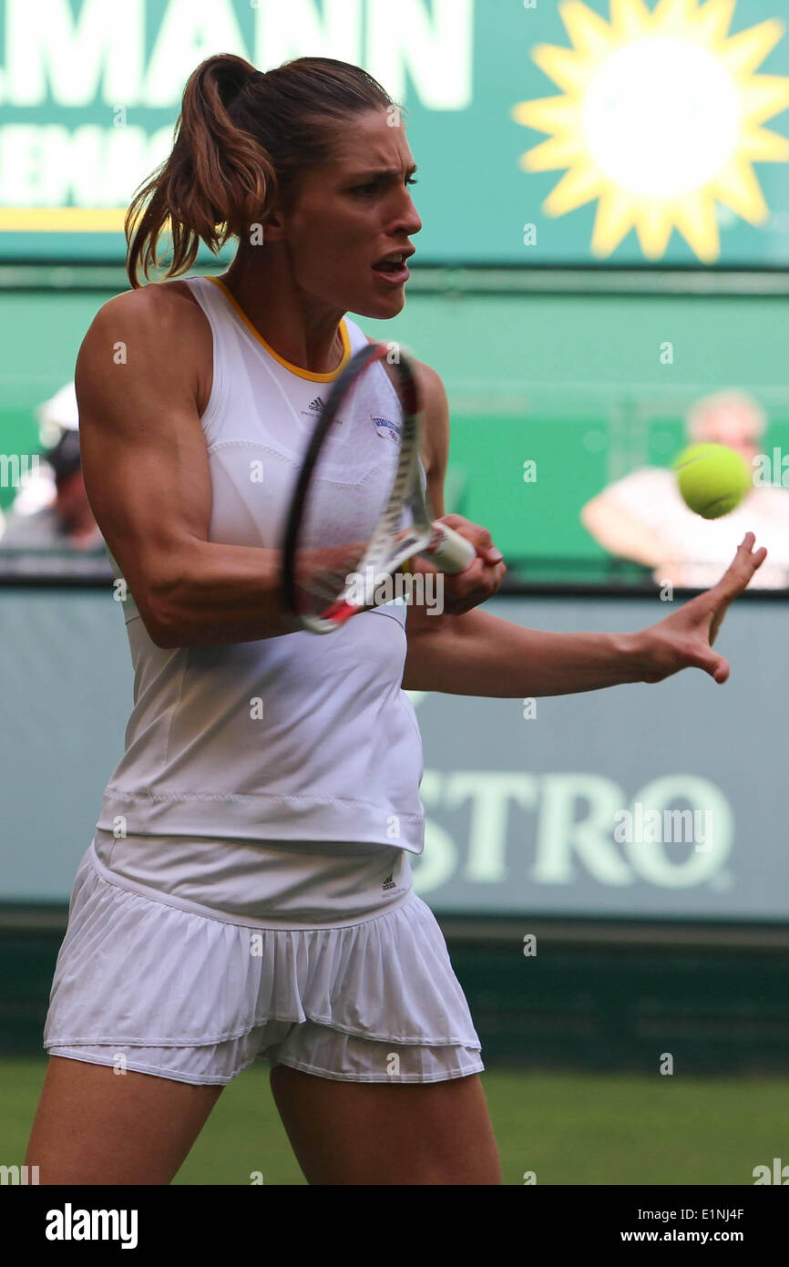 Germany. 07th June, 2014. Andrea Petkovic (GER) hits a forehand during ...