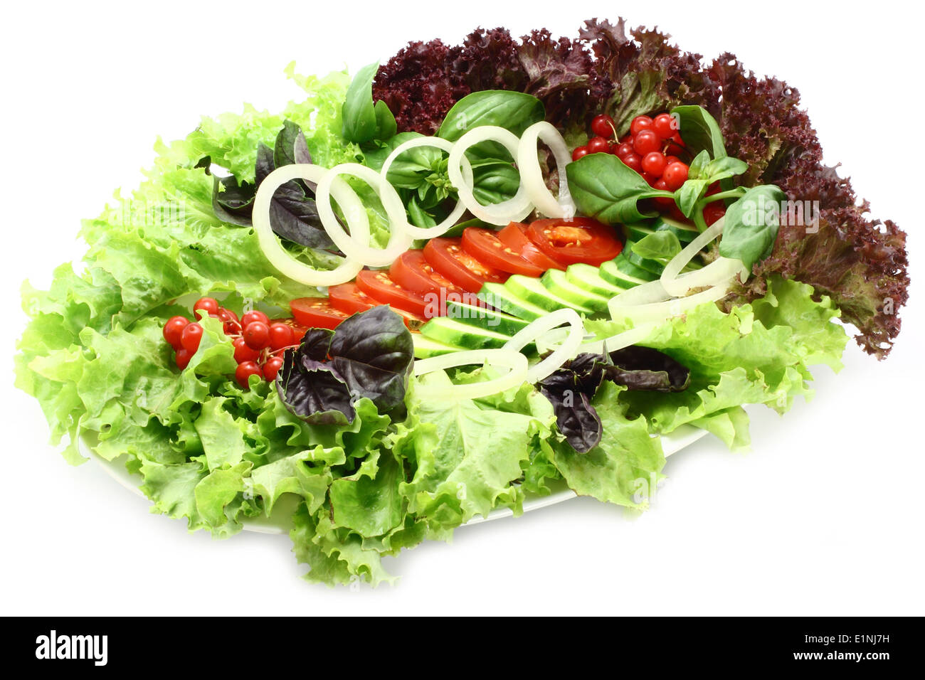 Exotic salad on a white background Stock Photo - Alamy