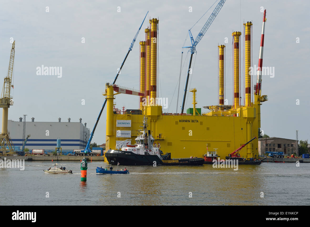 Warnow Werft, Warnow Shipyard, Borwin Beta transmission platform, Rostock, Mecklenburg-Western ...