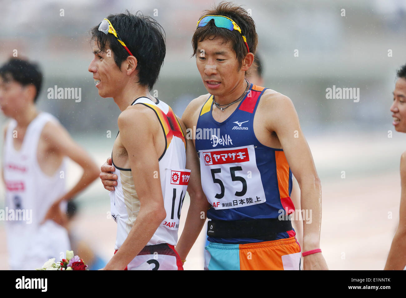 Toho Minnano Stadium, Fukushima, Japan. 7th June, 2014. (L-R) Yuki Sato, Yuichiro Ueno, June 7 ...