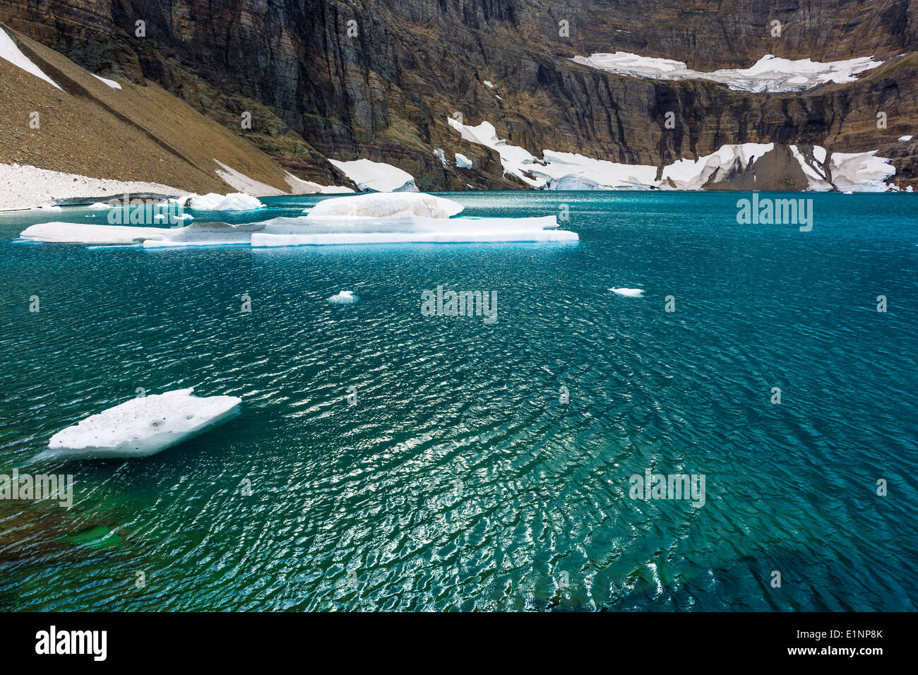 Icebergs on Iceberg Lake, Many Glacier, Glacier National Park, Montana ...