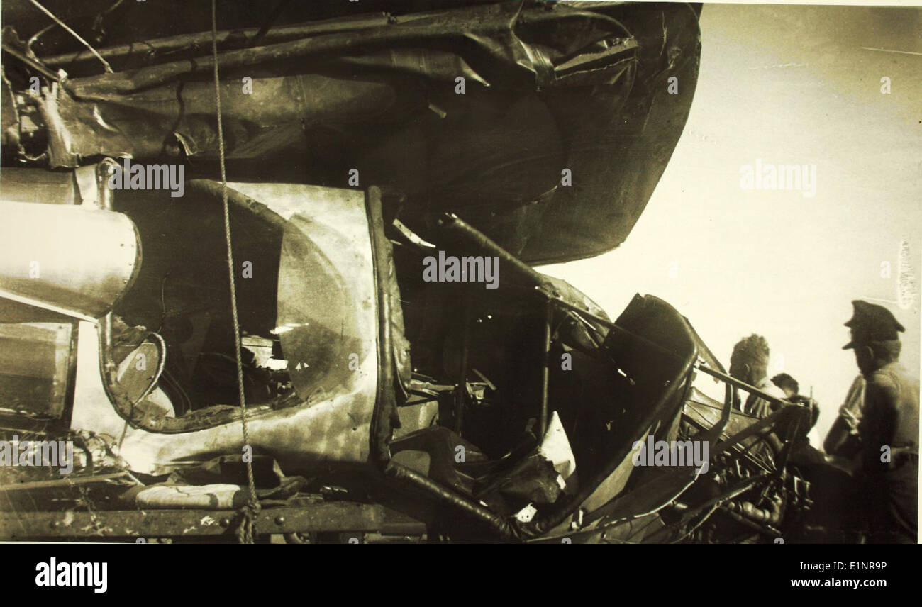 This image documents the 1936 aircraft accident involving the American ...