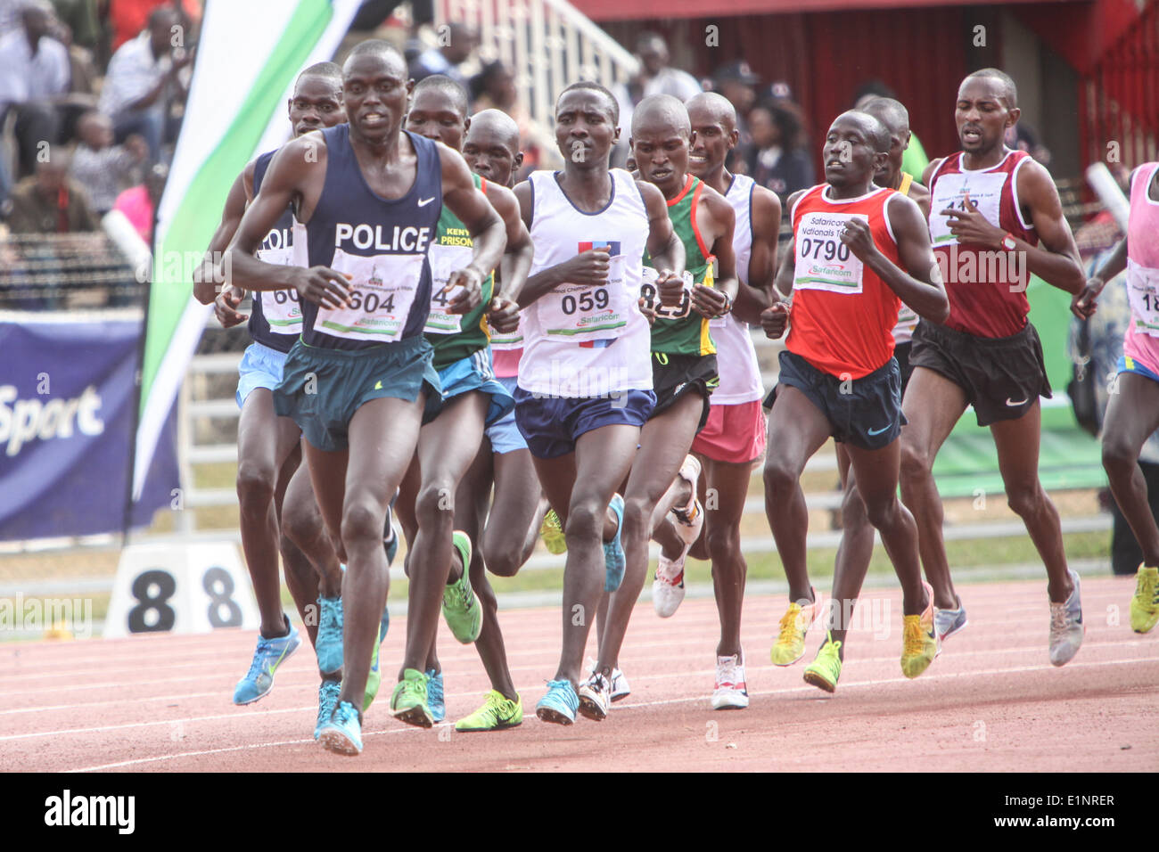 Nairobi, Kenya. 07th June, 2014. Kenya's Isaih Koech leads other ...