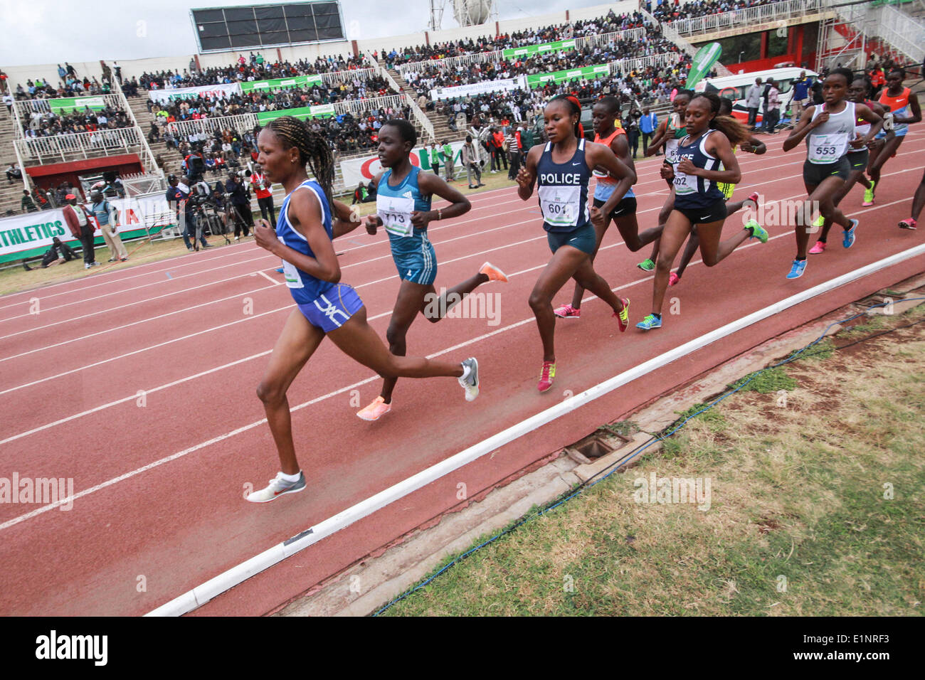 Nairobi, Kenya. 07th June, 2014. Kenyan athletes compete on 5000m women ...