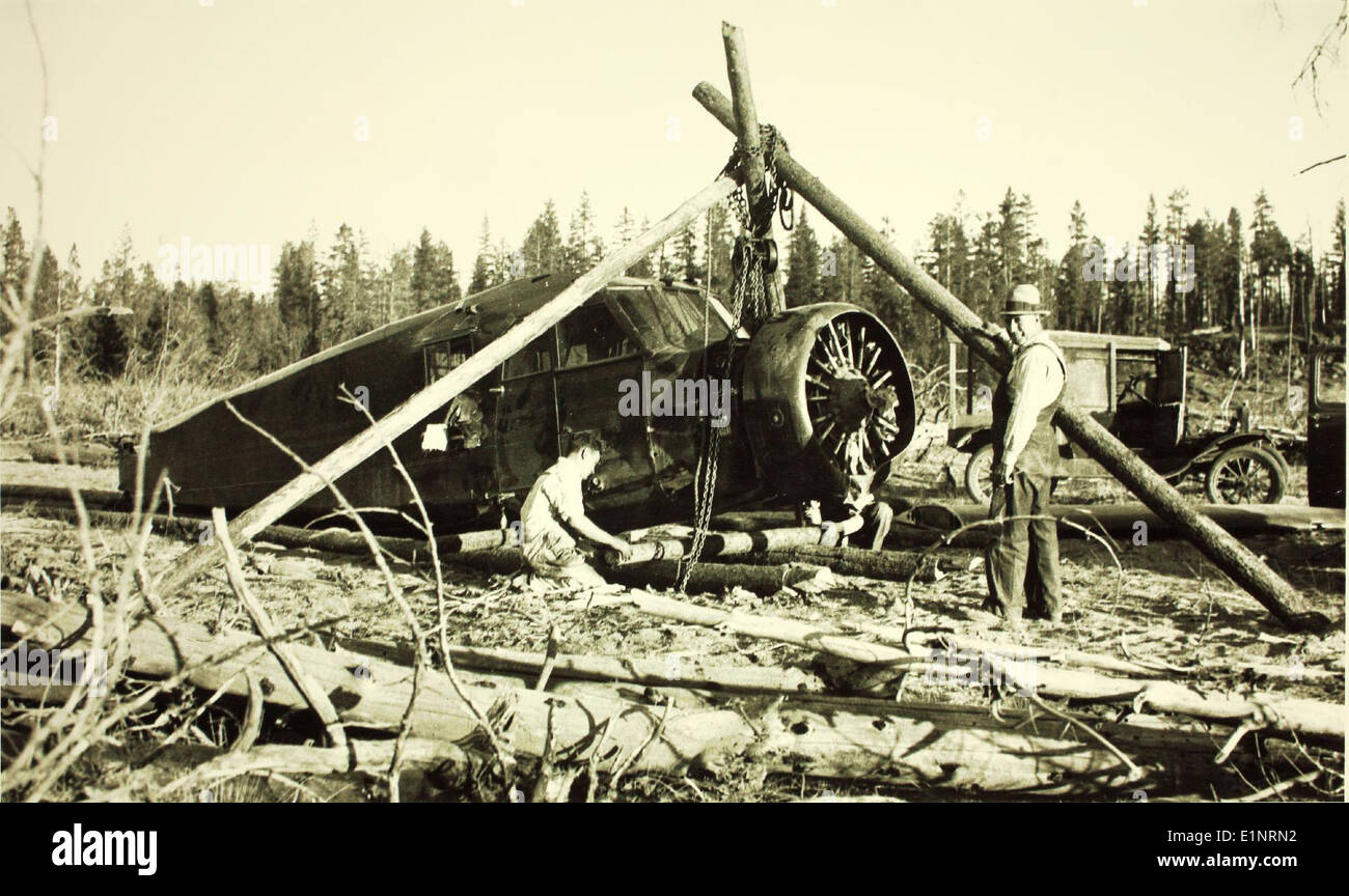 This photograph documents the aircraft accident of a Stinson Jr. at ...