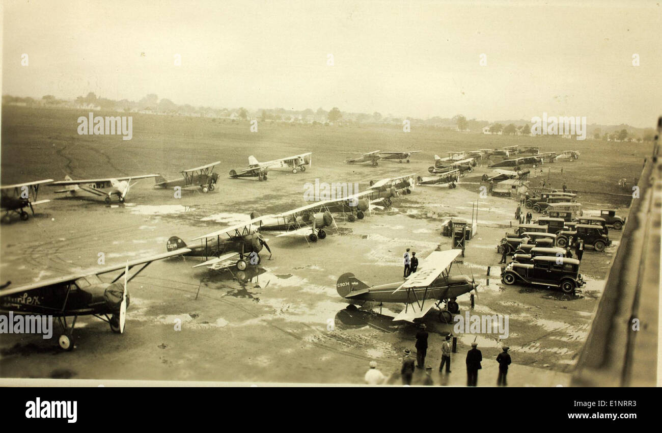 This image from the Bendix Air Race features a Travel Air biplane ...