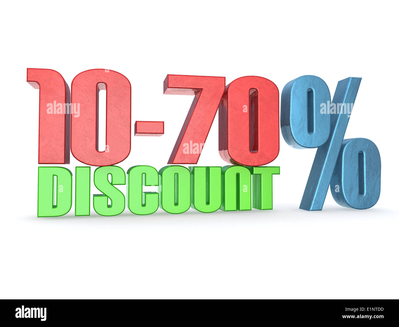 Concept of sale. Discount percent off. 3D illustration Stock Photo - Alamy
