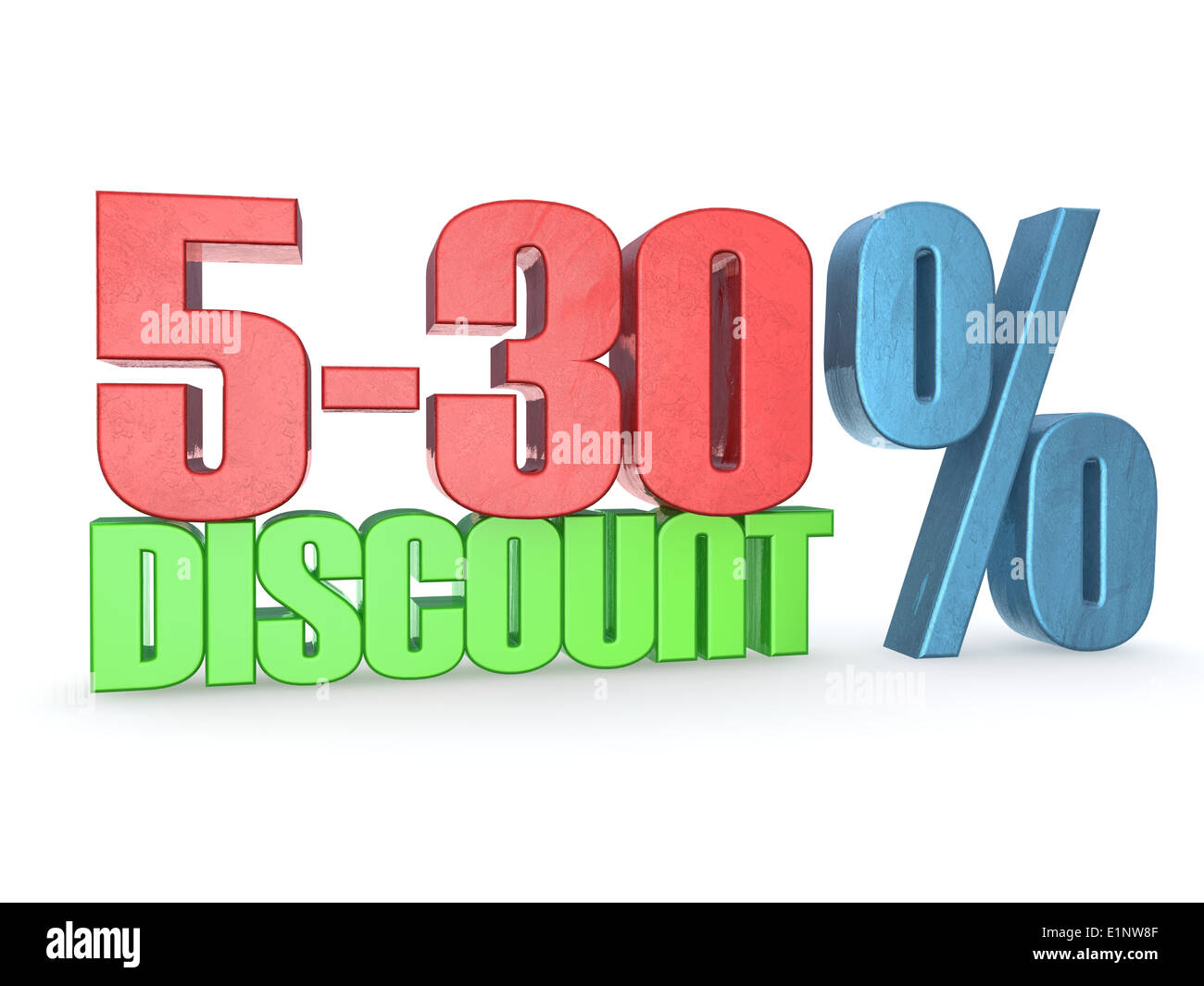 Concept of sale. Discount percent off. 3D illustration Stock Photo - Alamy
