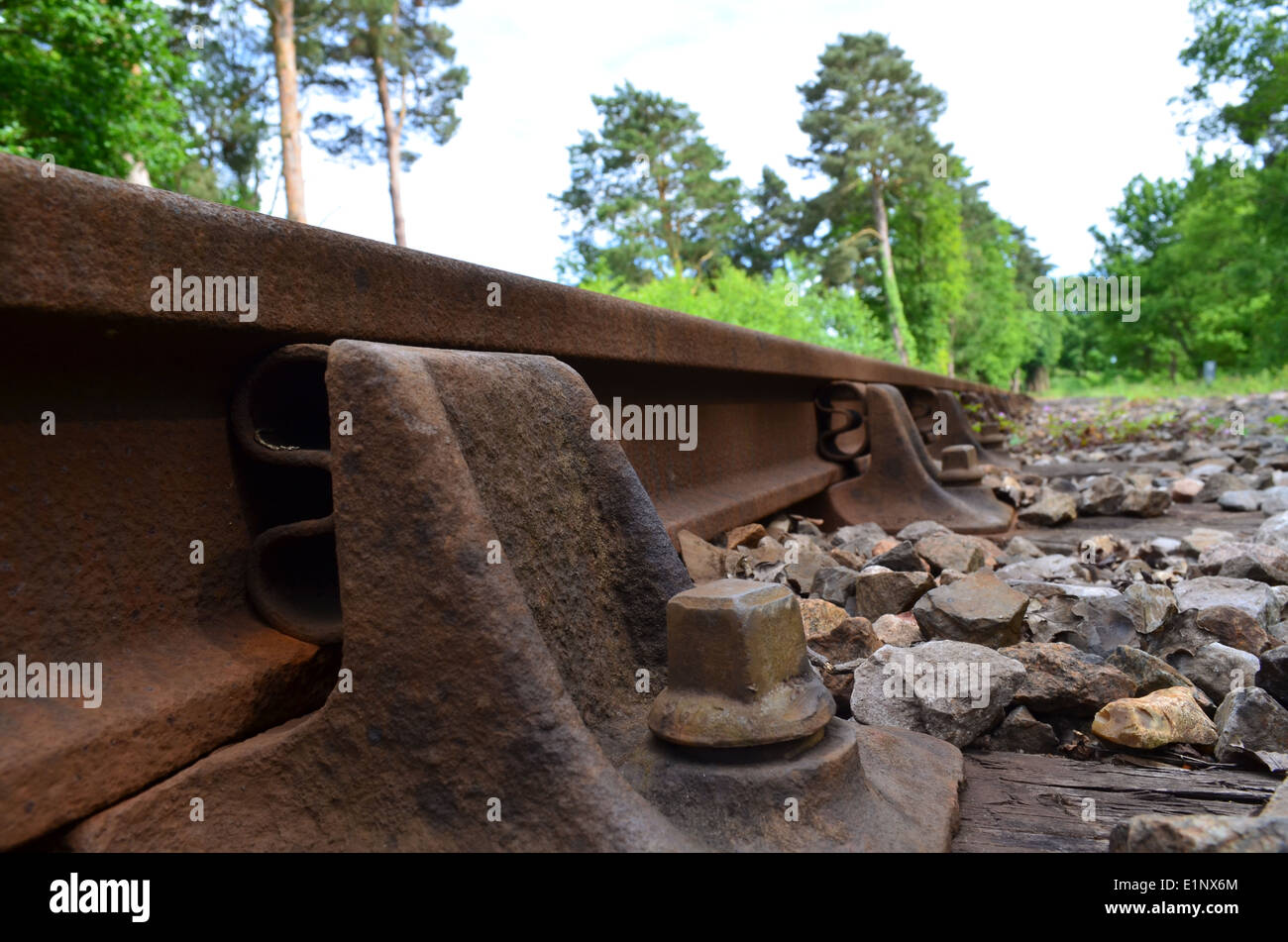 Ground level image of a railway line in a rural setting in England ...