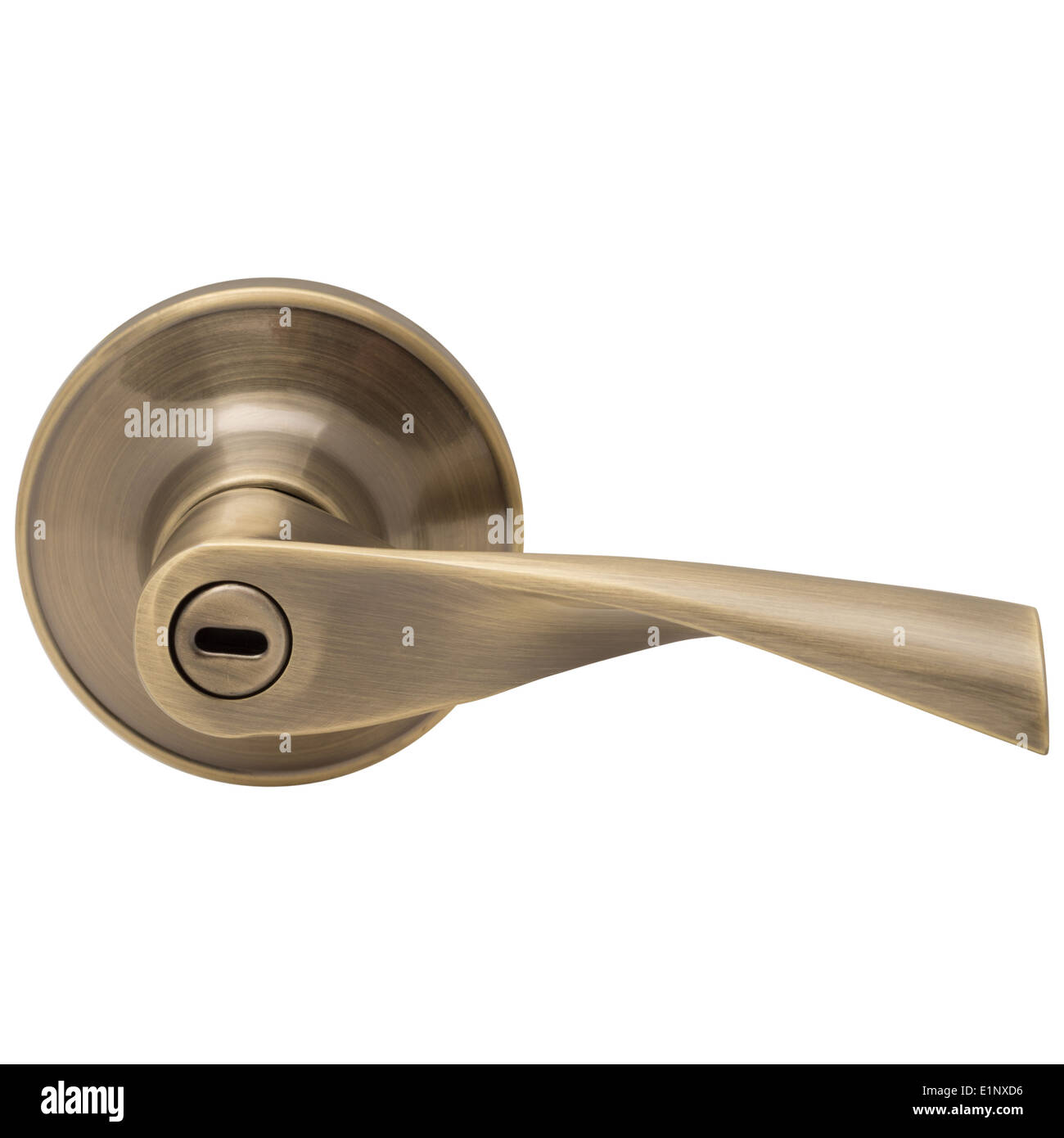 Classic door handle side view isolated on white Stock Photo - Alamy