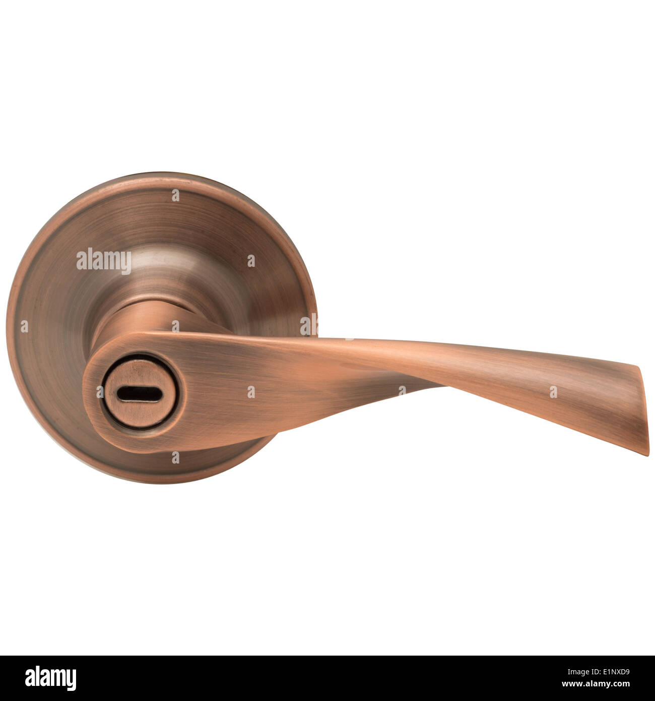 Classic door handle side view isolated on white Stock Photo - Alamy