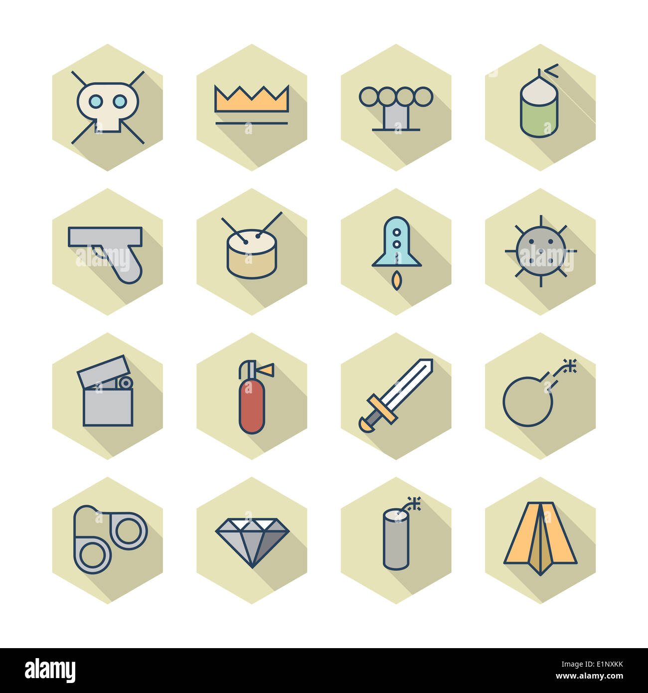 Thin Line Icons For Miscellaneous Items. Raster version Stock Photo - Alamy