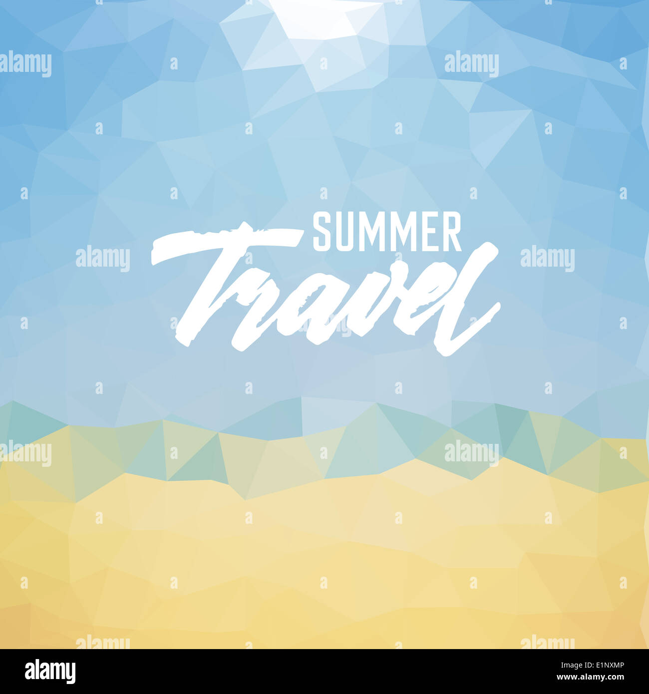 Summer travel. Poster on tropical beach background. Raster version ...