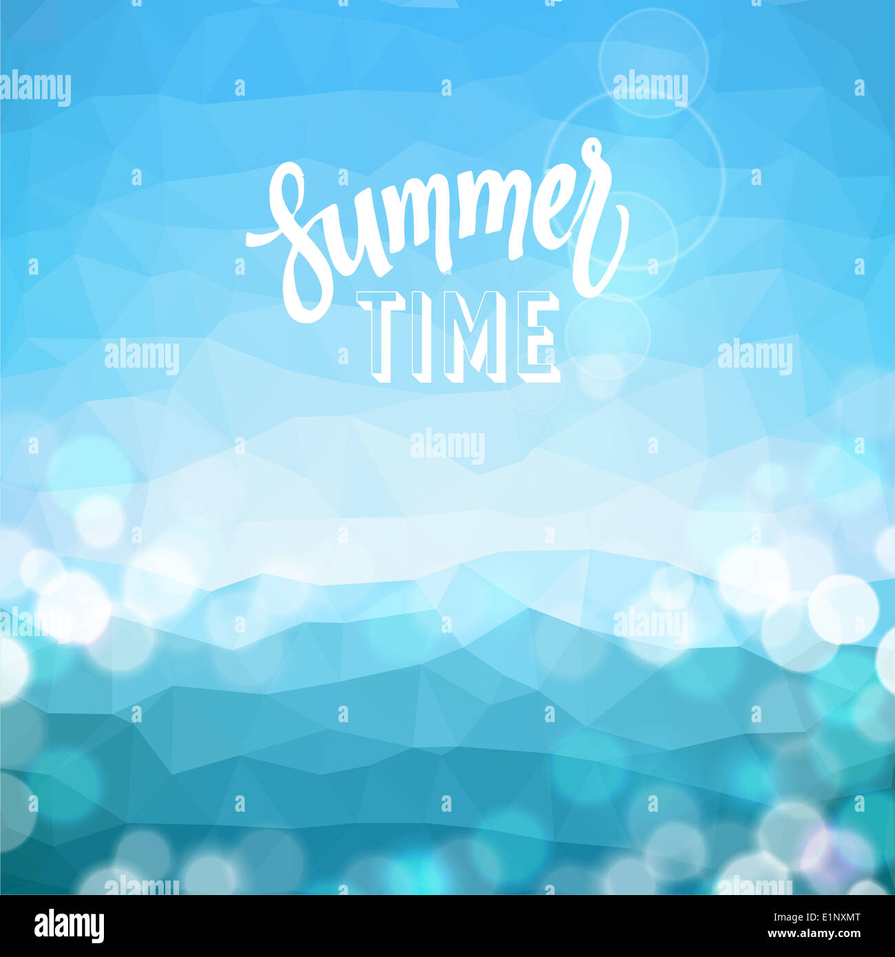 Summer time. Poster on tropical beach background. Raster version Stock ...