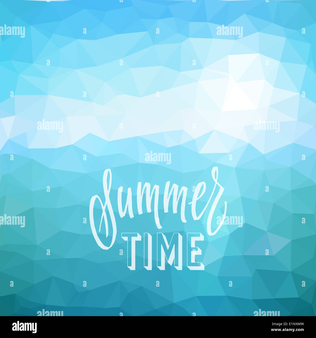 Summer time. Poster on tropical beach background. Raster version Stock ...