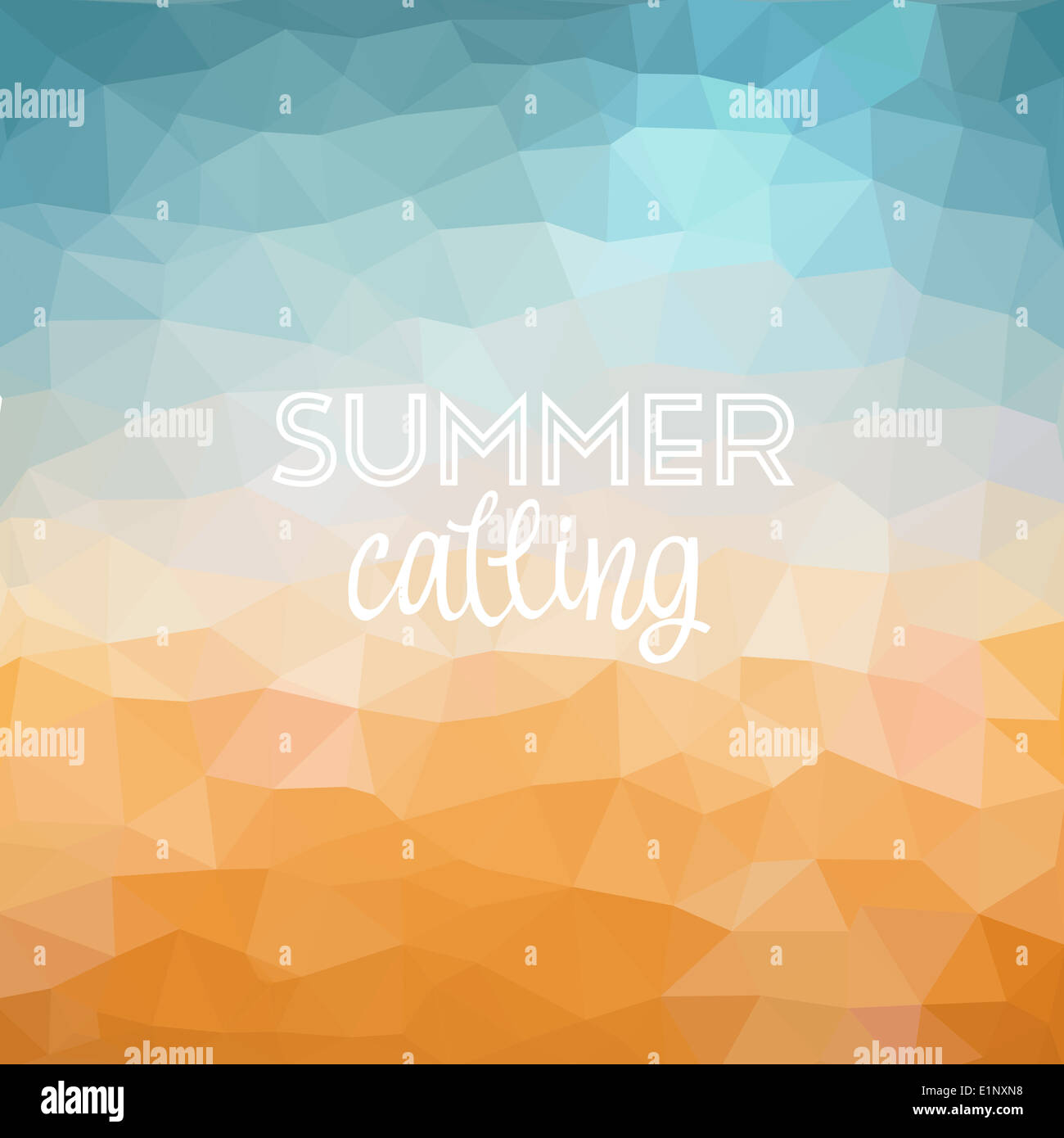 Summer calling. Poster on tropical beach background. Raster version ...
