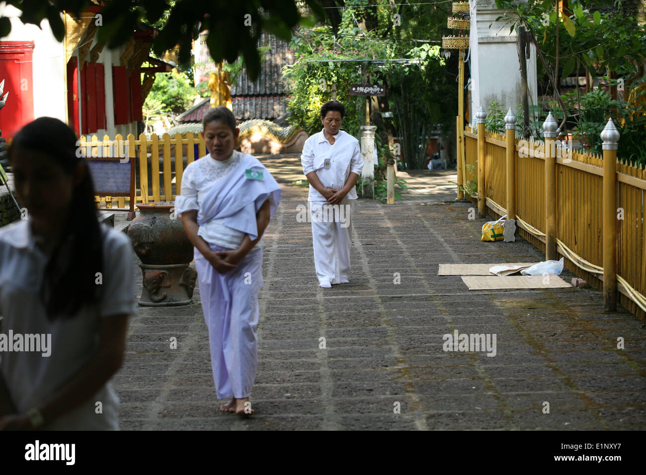Chiang Mai, Thailand. 7th June, 2014. Buddhist ascetics at the Wat Ram ...