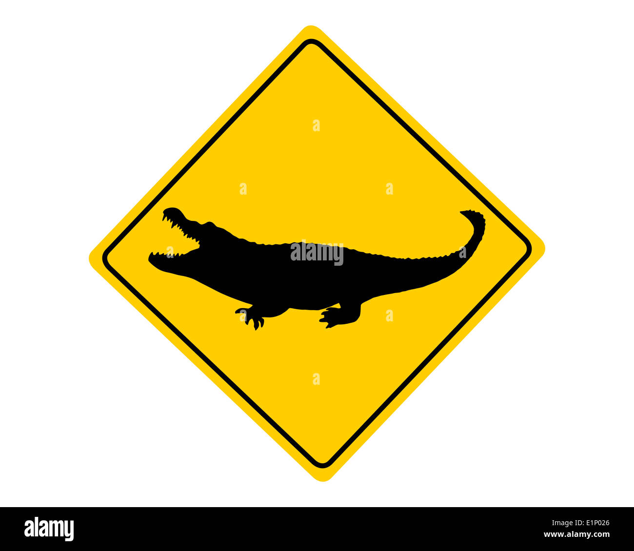 Crocodile warning road sign Cut Out Stock Images & Pictures - Alamy