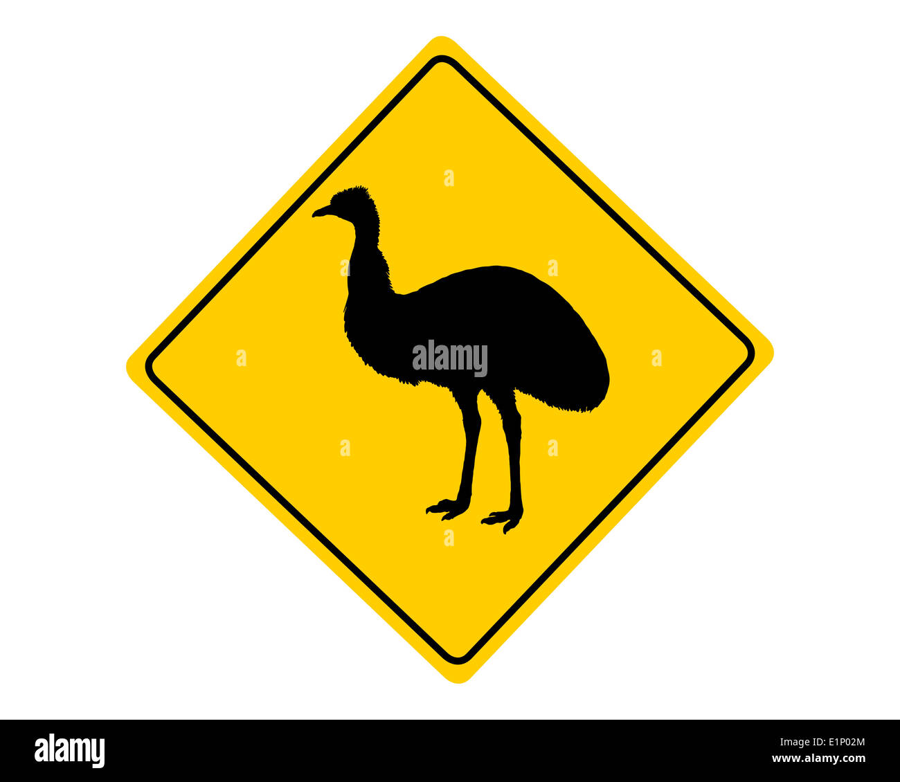 Emu warning sign Stock Photo - Alamy