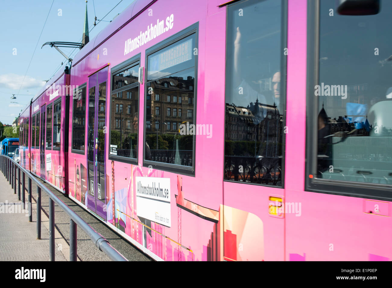 Modern pink tram, Stockholm Stock Photo - Alamy