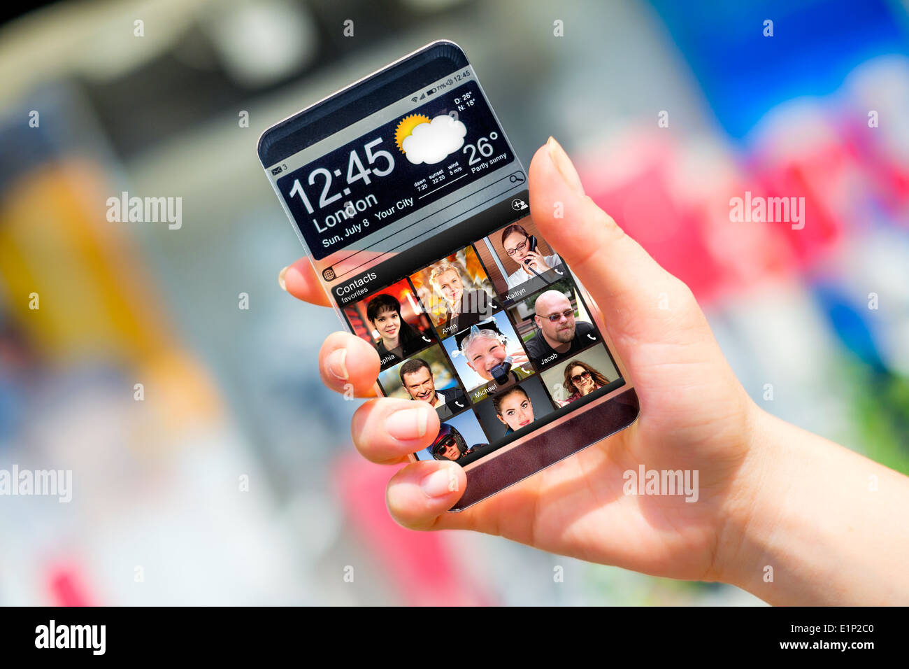 Smartphone with transparent screen in human hands Stock Photo - Alamy
