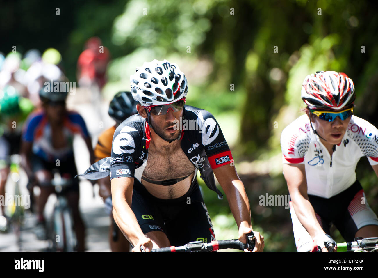 West Sumatera, Indonesia. 8th June, 2014. Cyclists compete during the ...