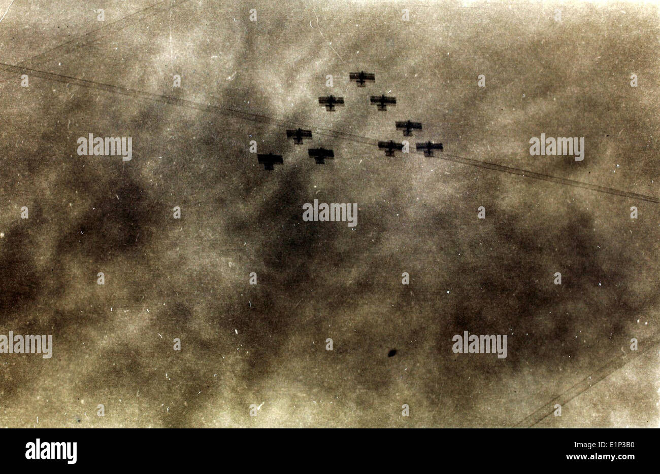 This photograph captures a historic flight flying over a notable ...