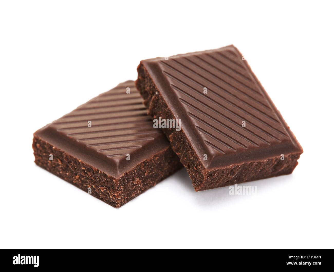 chocolate bars on white background Stock Photo - Alamy