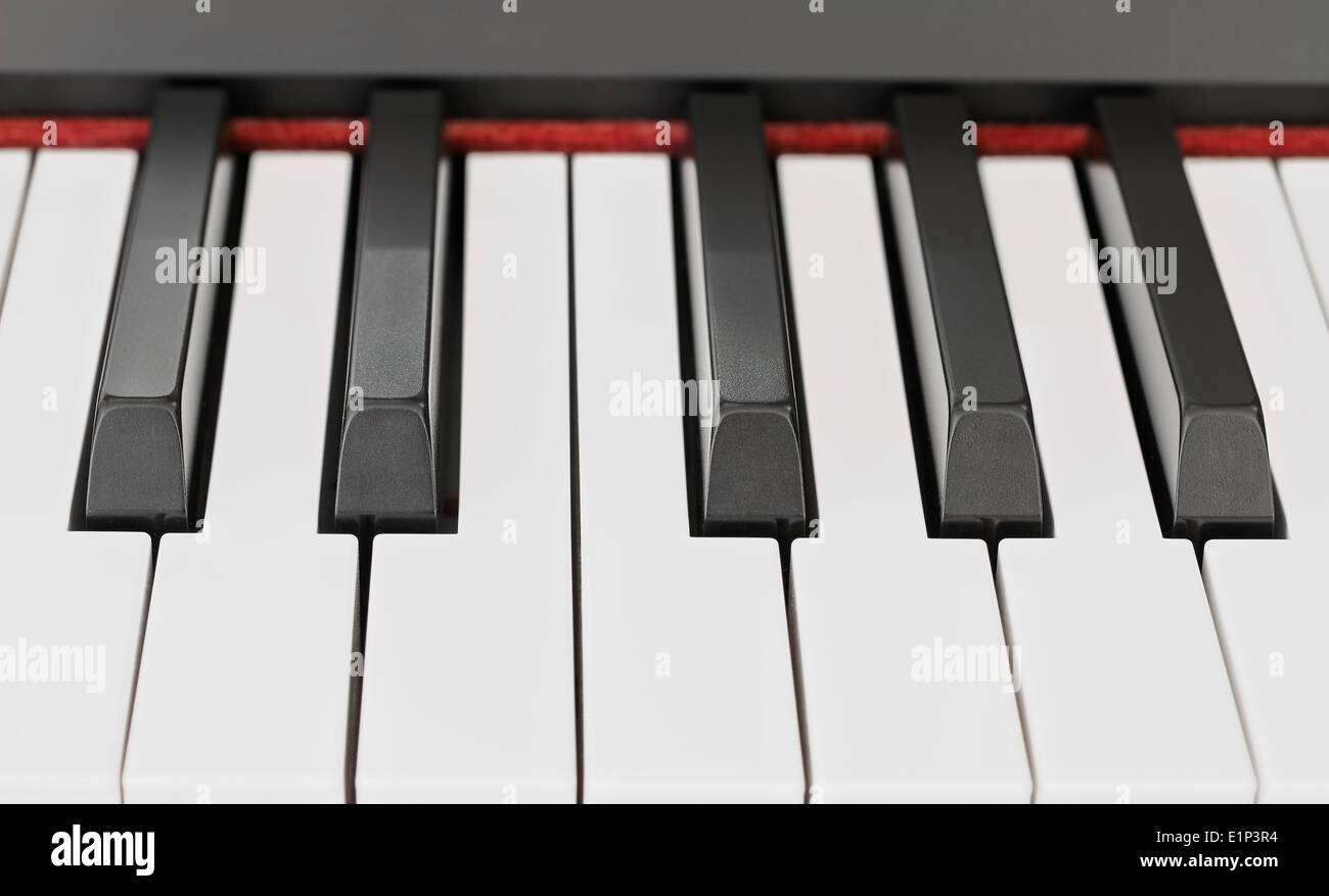 close-up of piano keys, close frontal view Stock Photo - Alamy