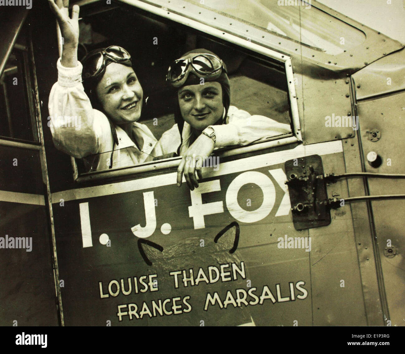 This 1932 photo shows the Historic Flight of the Curtiss Thrush J ...