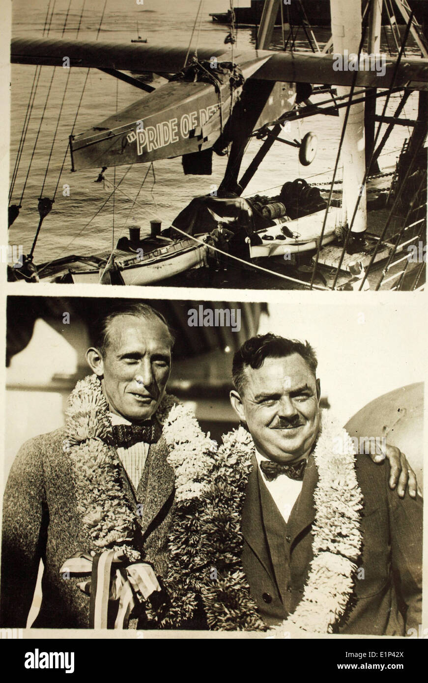 This historical image shows the 1927 C-857 aircraft, including the ...