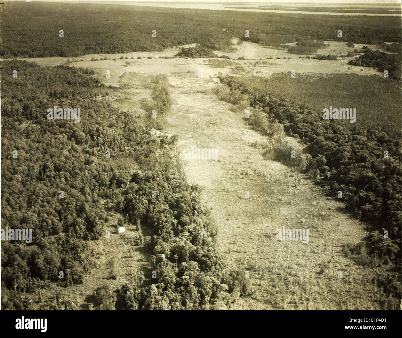 This photo documents a historic flight of the Archbold Expedition ...