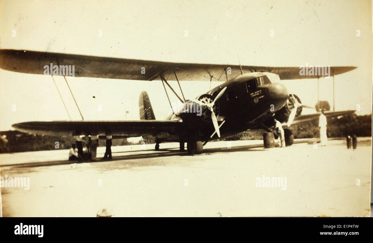 This photograph commemorates a historic flight from the 1932 Byrd ...