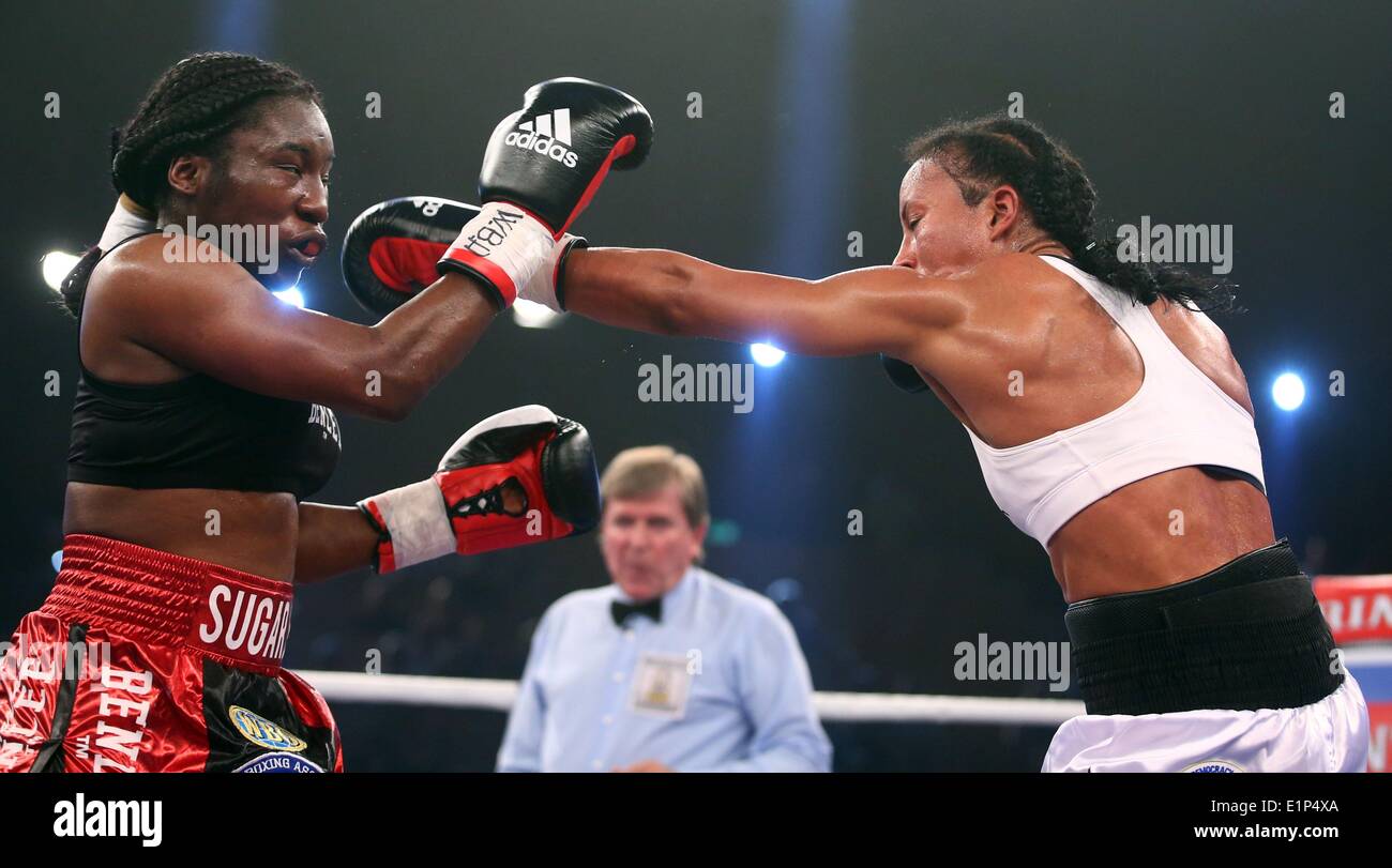 Schwerin, Germany. 7th June, 2014. Cecilia Braekhus (R) of Norway in ...