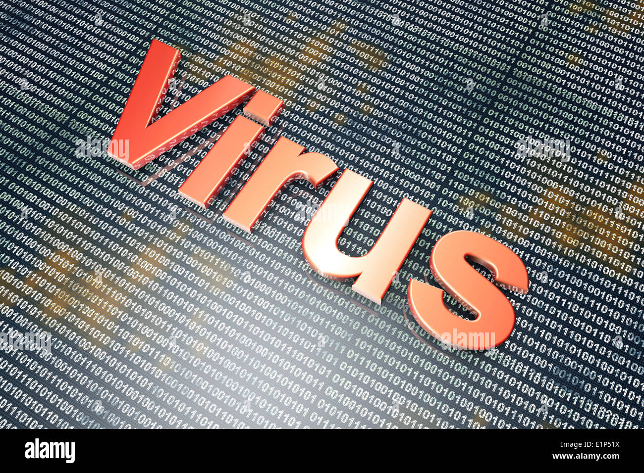 Computer virus in digital code Stock Photo - Alamy