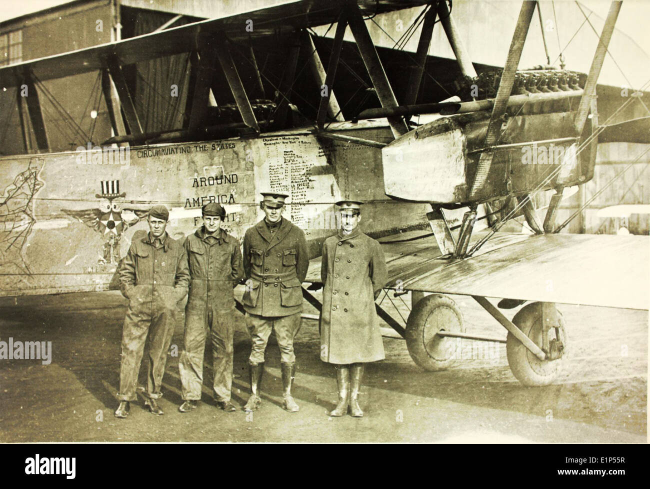 This image shows the 1919 Around the Rim flight, a pioneering mission ...