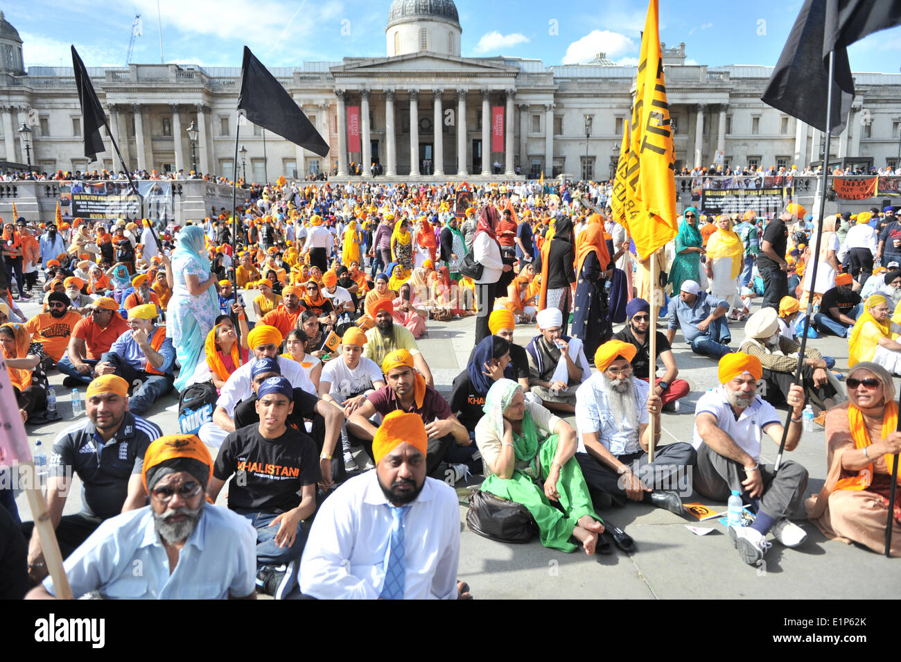 Trafalgar Square, London, UK. 8th June 2014. Sikhs march through London ...