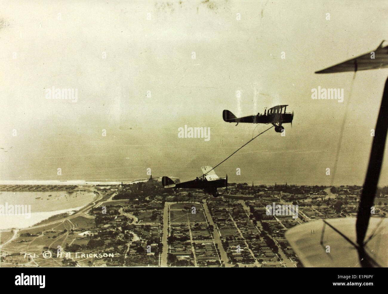 This historical image captures the first aerial refueling in San Diego ...