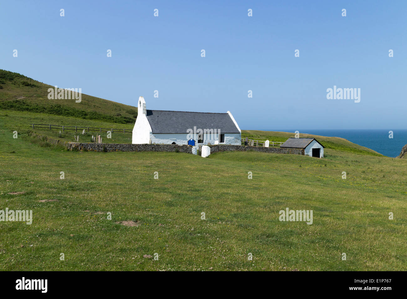 Mwnt church West Wales Stock Photo - Alamy