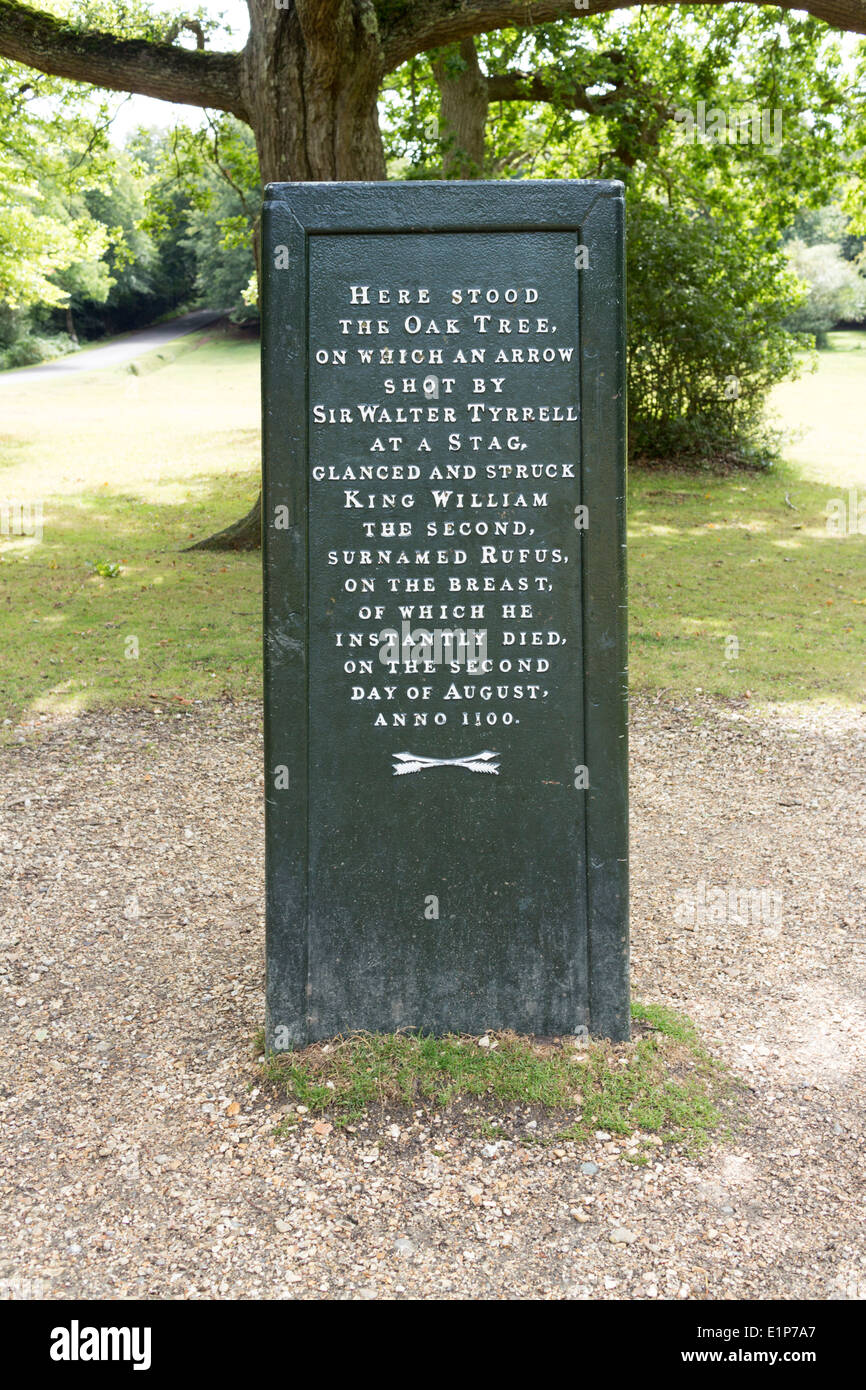 New Forest, Rufus Stone Stock Photo - Alamy