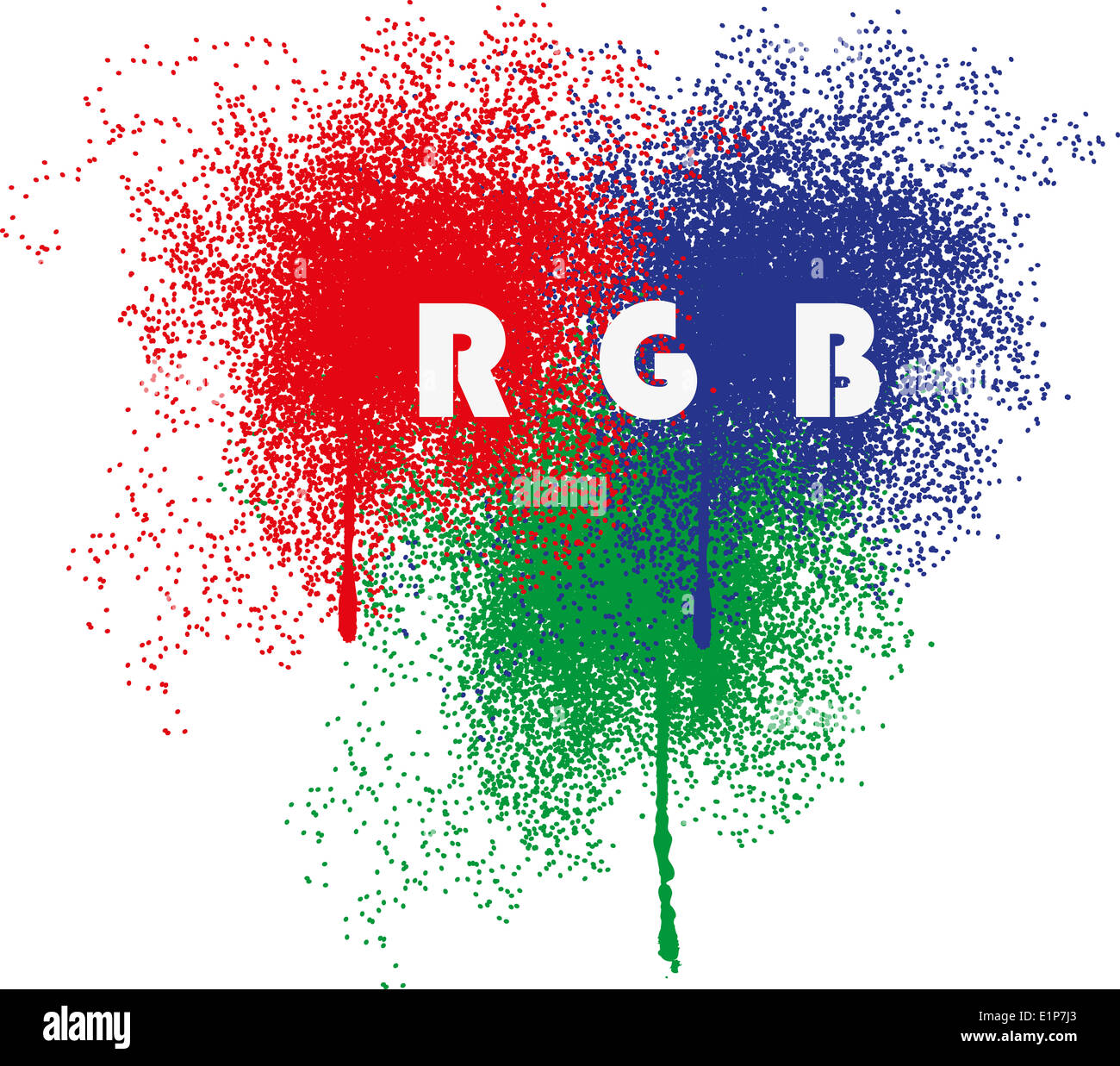 RGB splatter with highlight over the stains Stock Photo - Alamy