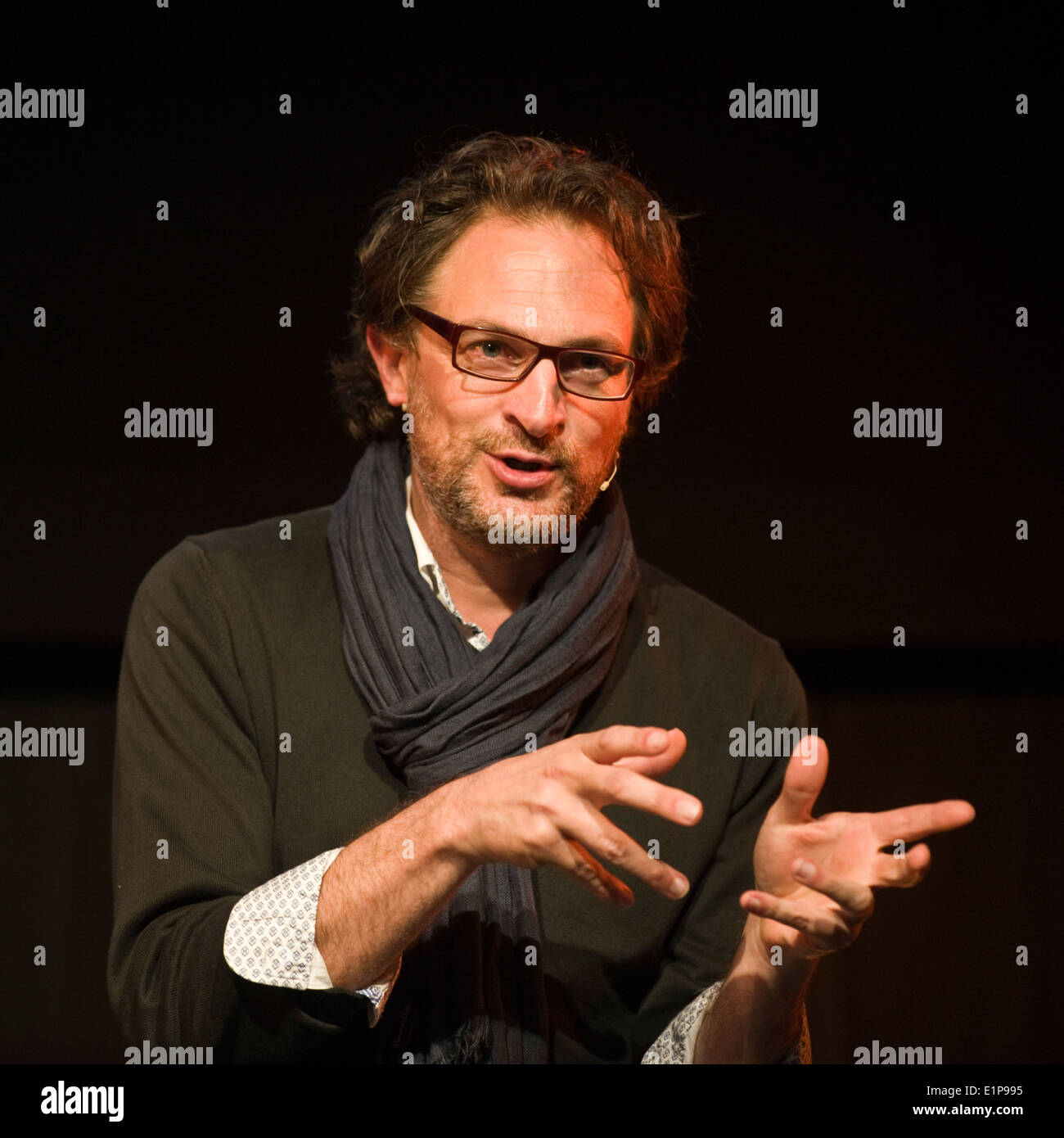 Marcus Sedgwick children's author & illustrator speaking at Hay ...