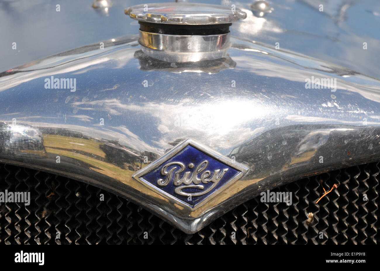 Riley car badge on vintage car Stock Photo - Alamy