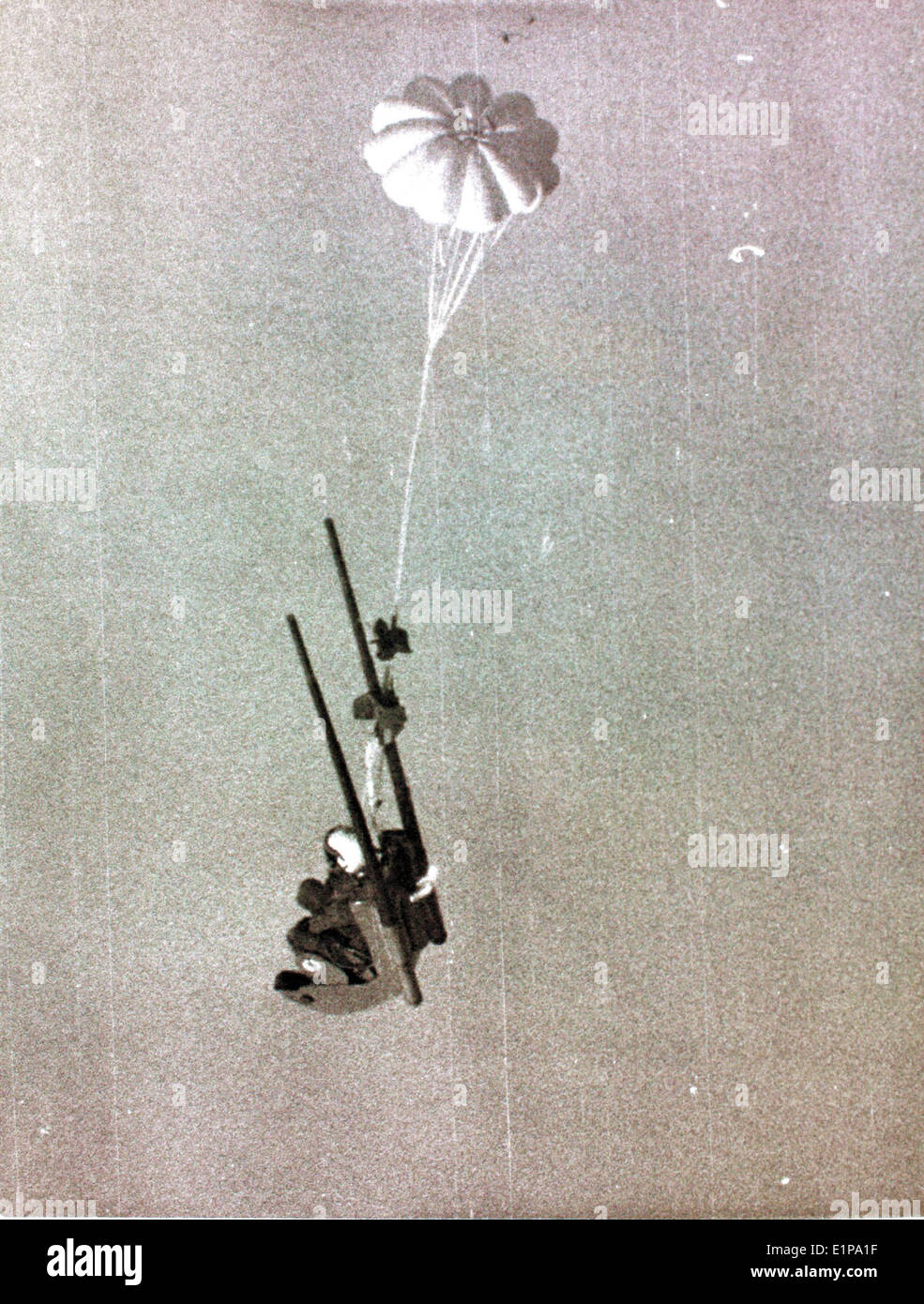 This image from the 1950s shows an ejection seat test conducted by ...