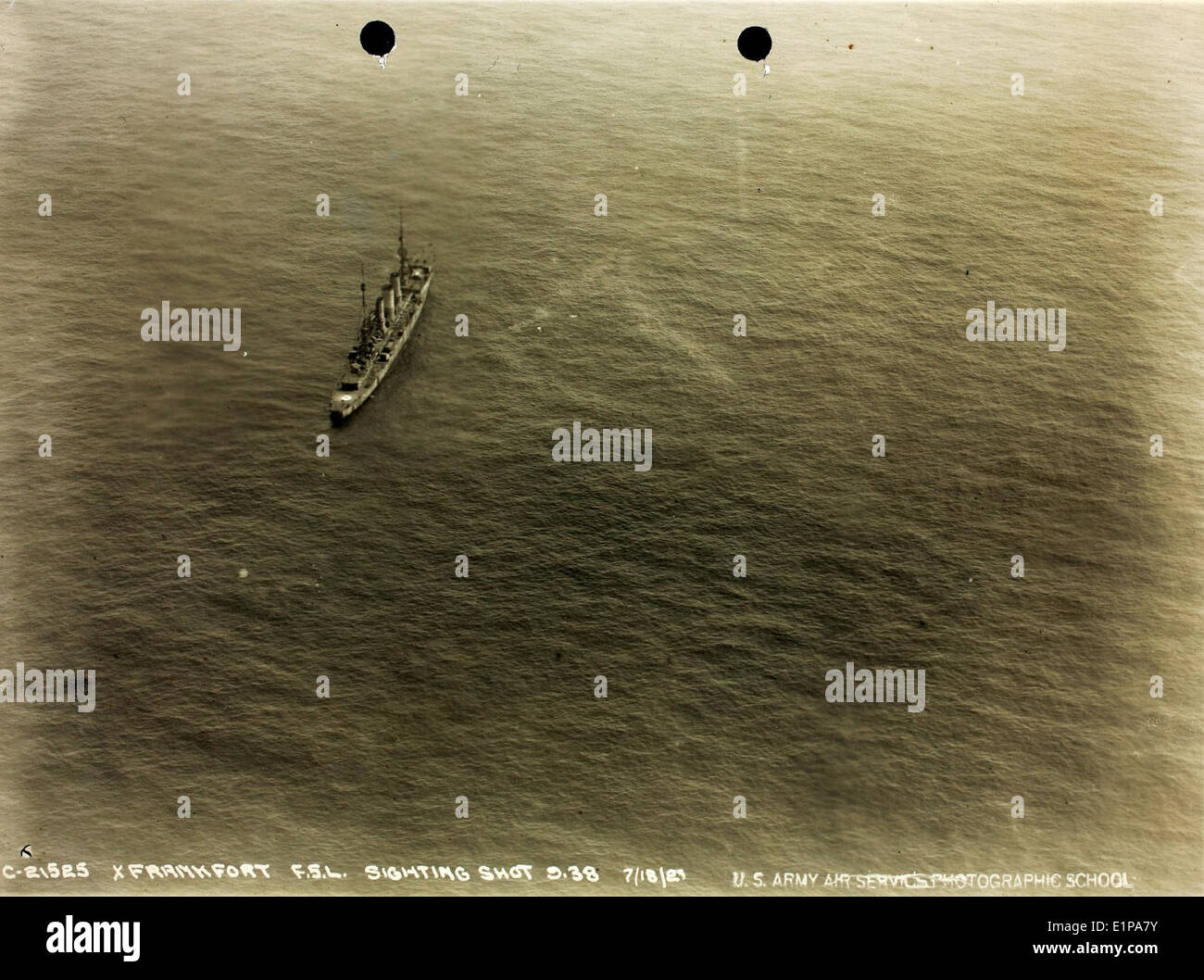 This photograph documents aerial bombing tests conducted between 1920 ...