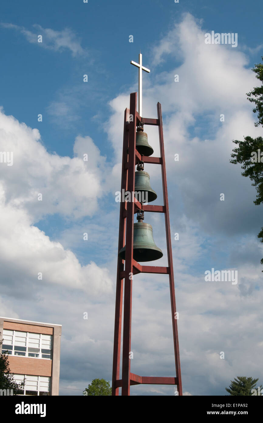 Belfry with three bells, Philadelphia, PA, USA, North America Stock ...