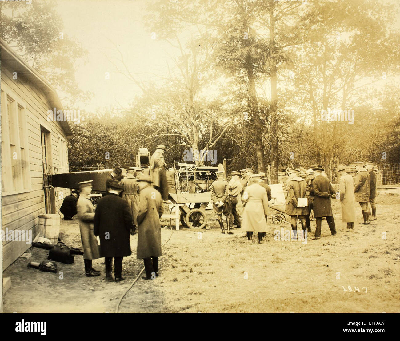 This photo captures a gun synchronization test conducted between 1914 ...