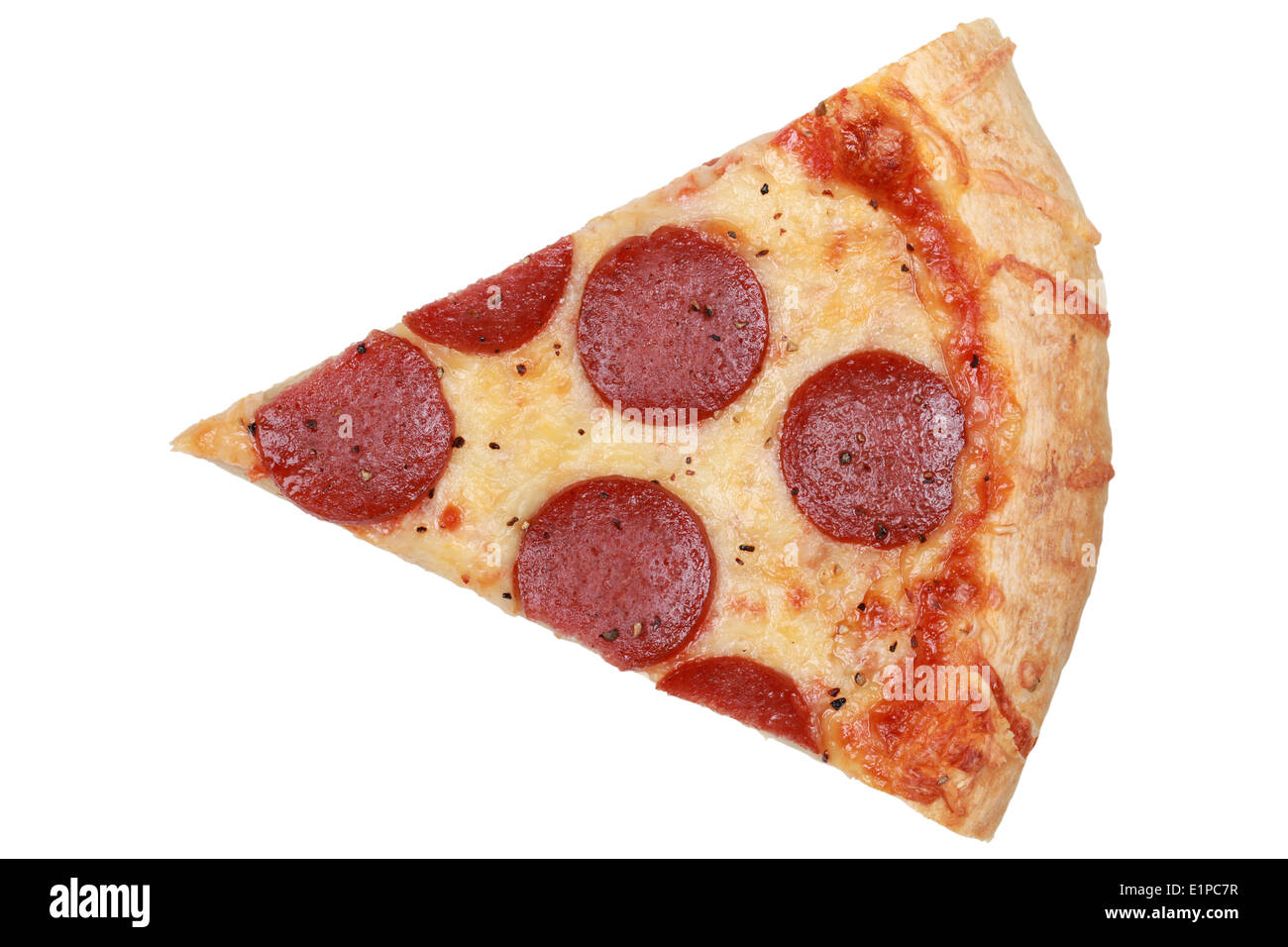 Slice of a Pepperoni Pizza isolated on white background Stock Photo - Alamy